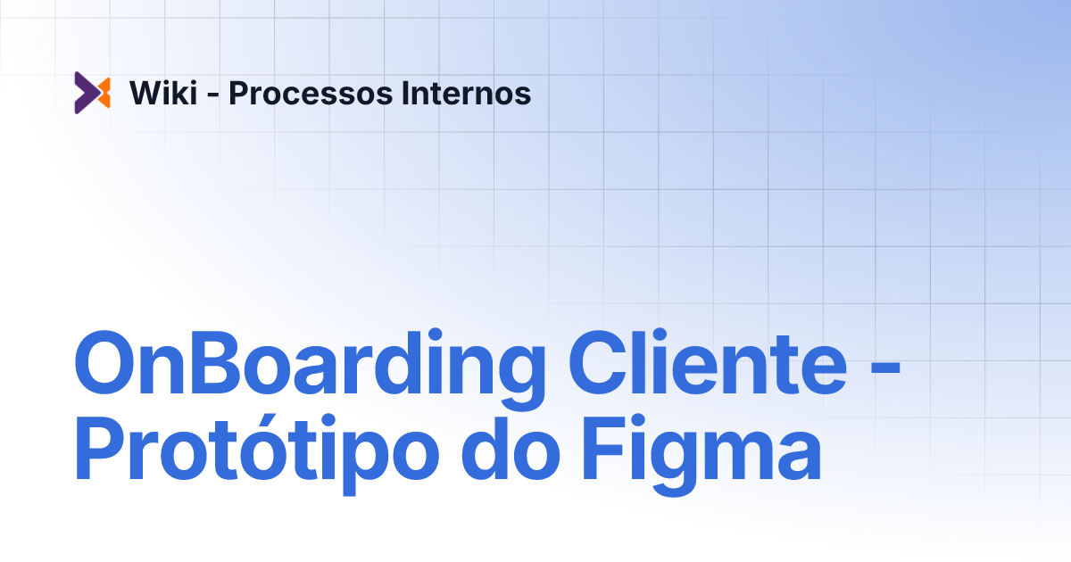 OnBoarding Cliente - Protótipo do Figma | Wiki - Processos Internos
